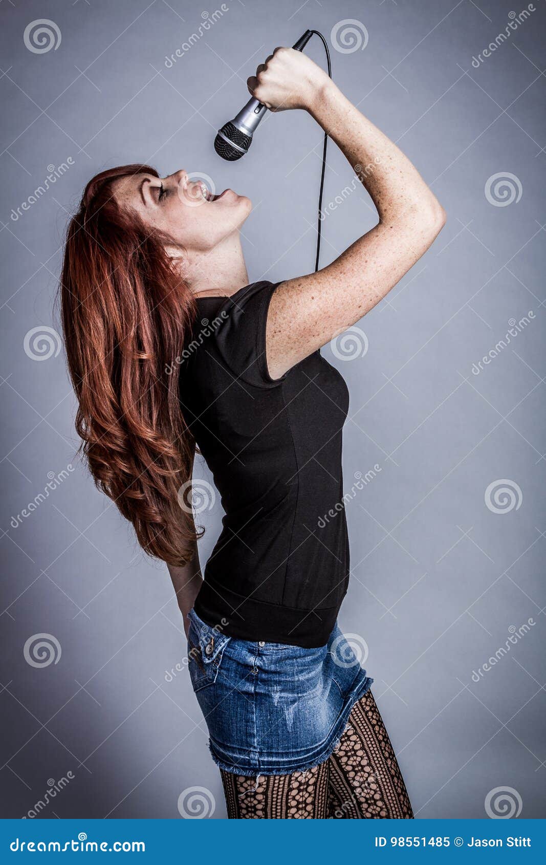 Beautiful Singing Rockstar Woman Stock Image - Image of singer ...