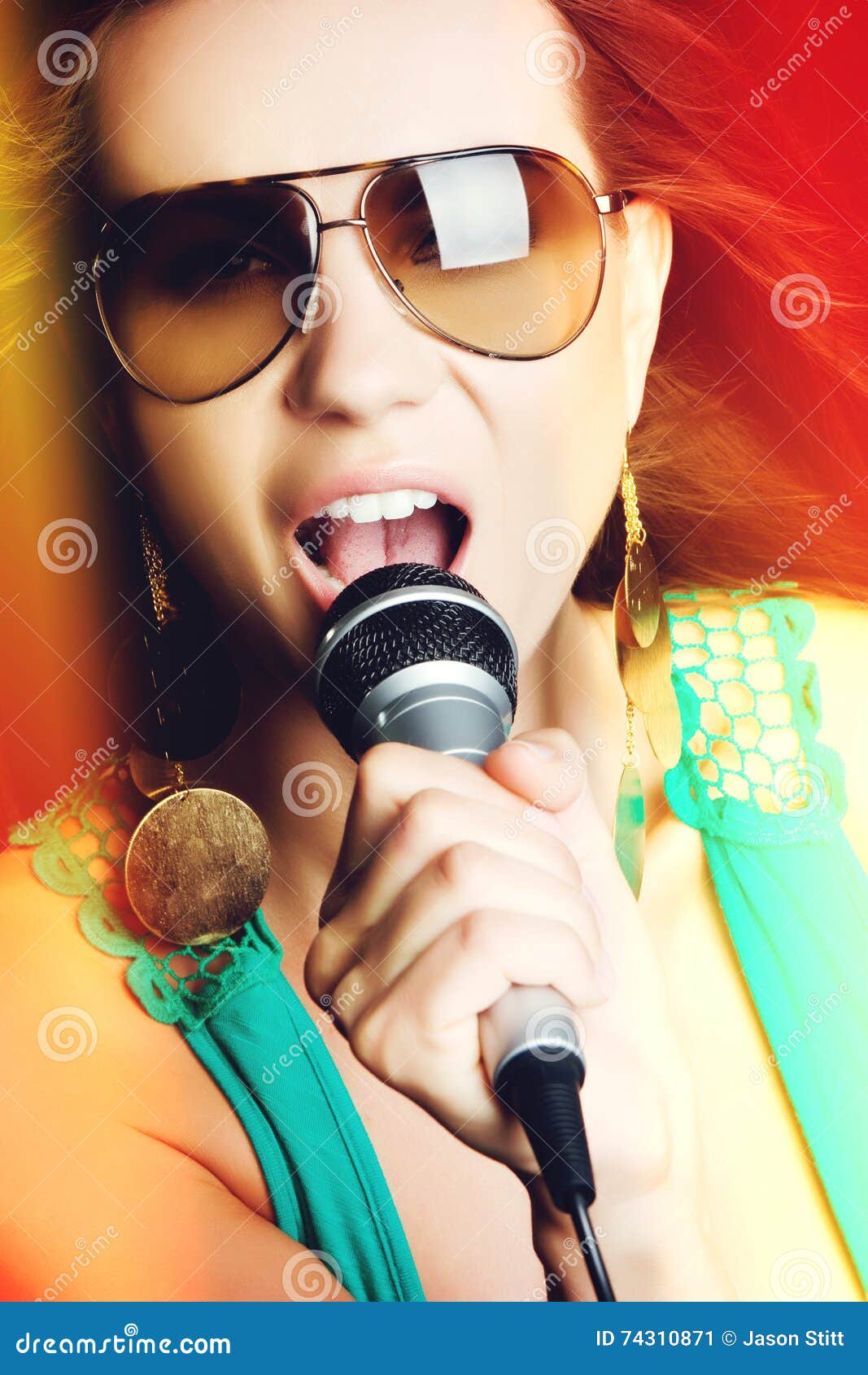 Beautiful Singing Woman stock image. Image of performer - 74310871