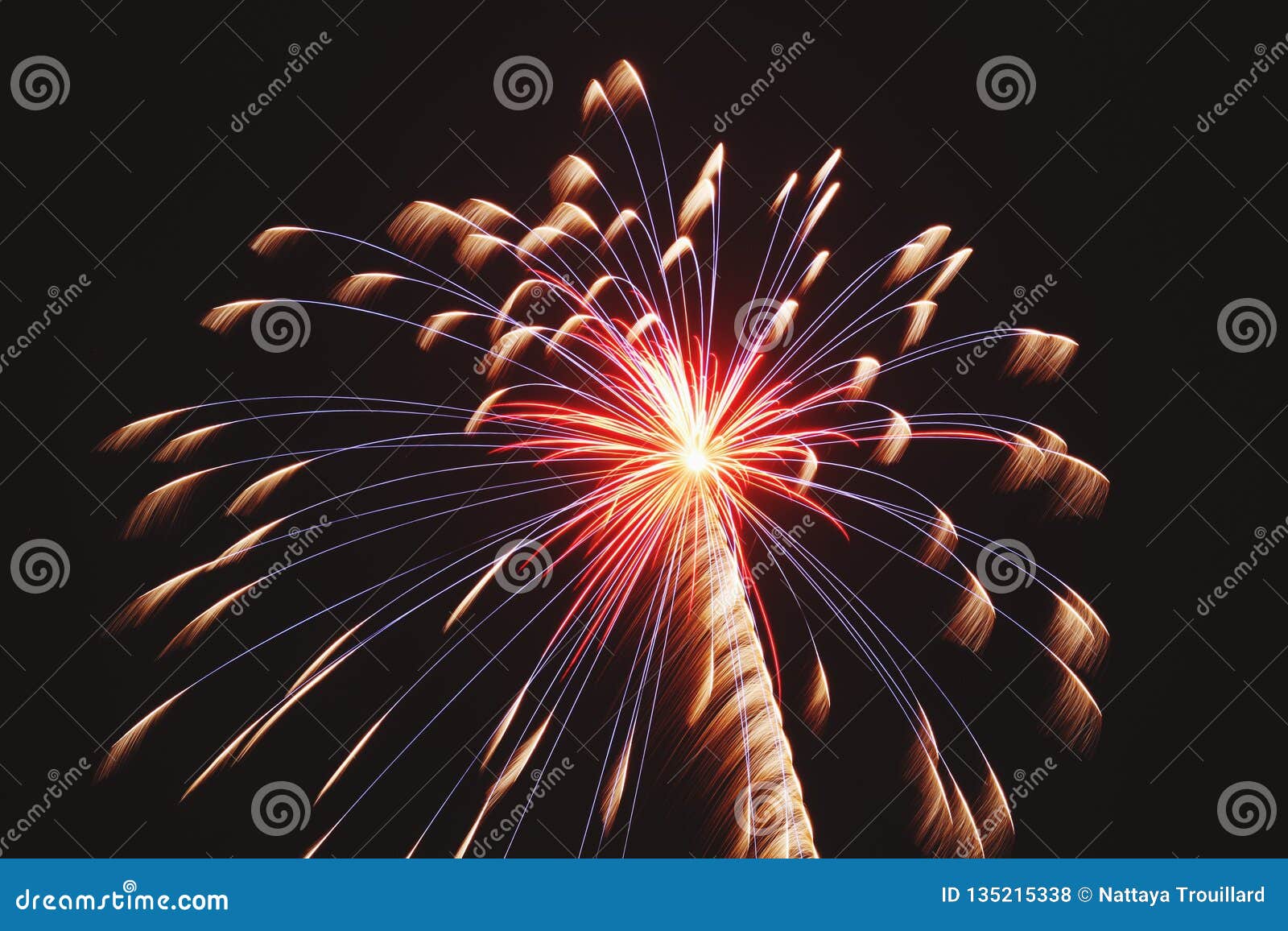 Beautiful single firework stock photo. Image of blue - 135215338