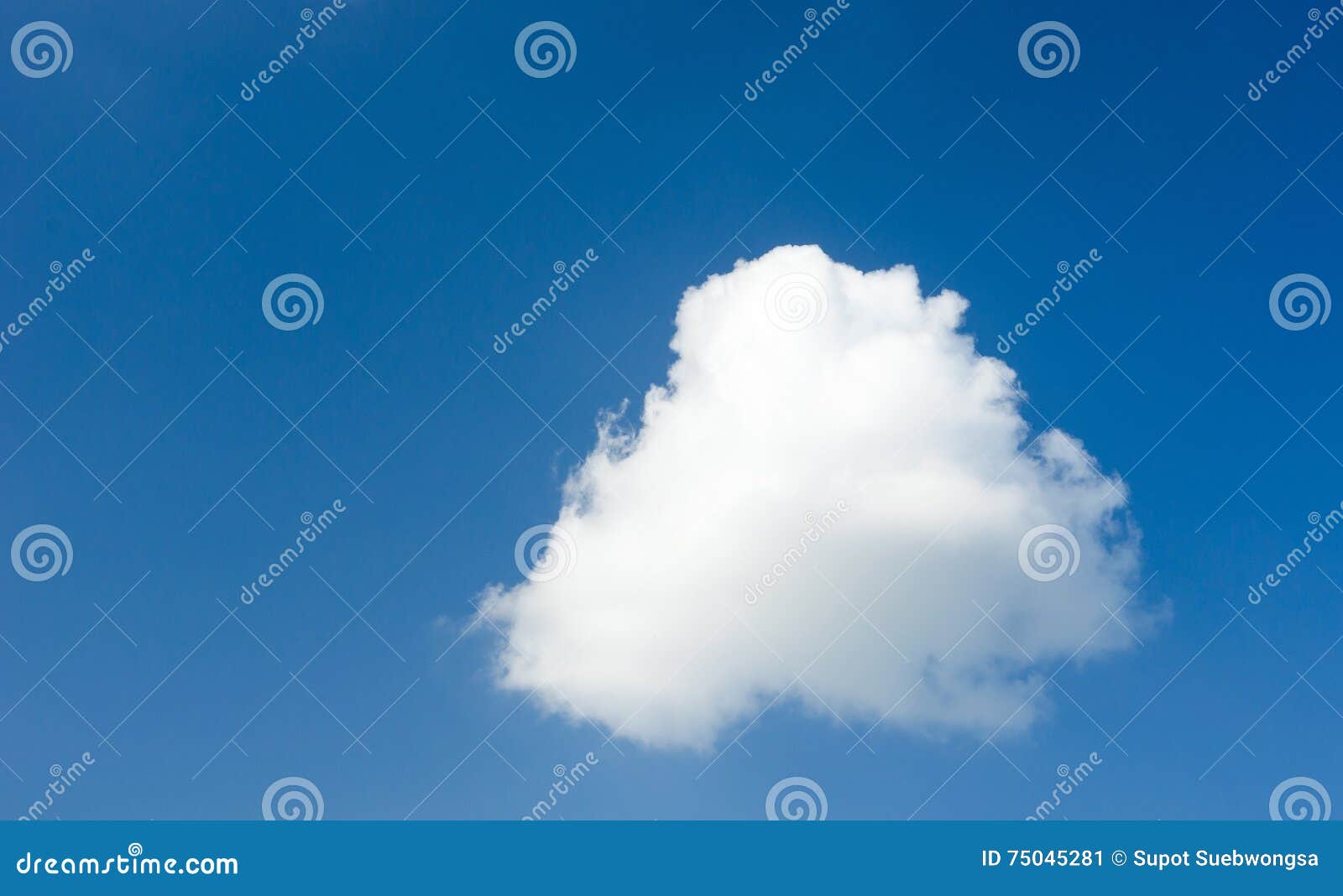 Beautiful Single White Cloud on Blue Sky with Copy Space Stock Image ...