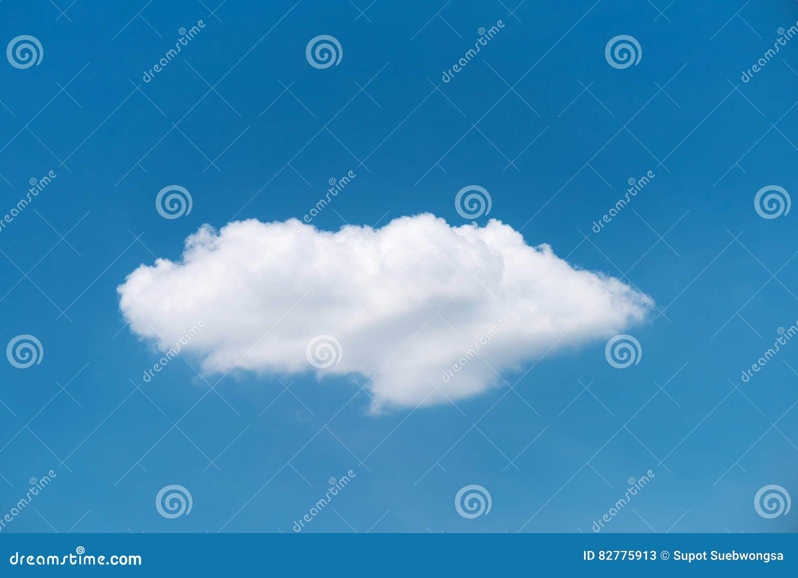 Beautiful Single White Cloud on Blue Sky Stock Image - Image of idyllic ...