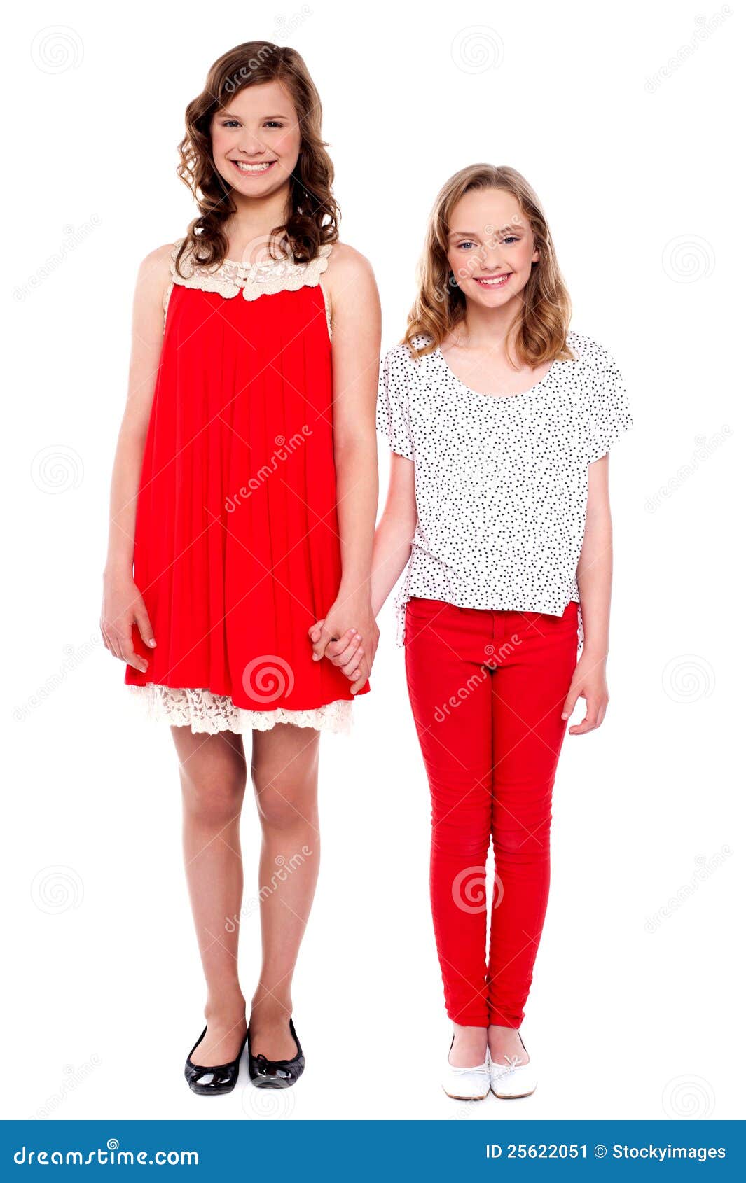 Beautiful Sisters Holding Each Others Hand Stock Image - Image of ...