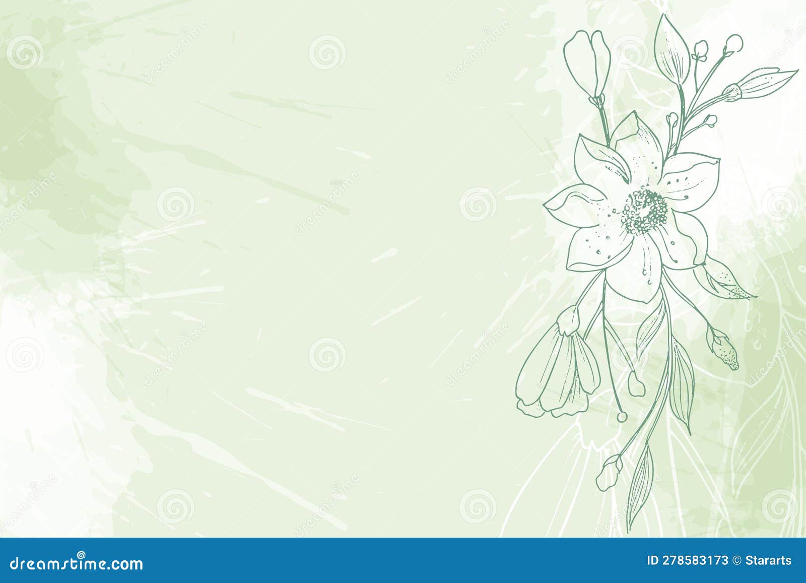 Beautiful Sketch of Botanical Flower Abstract Banner Design Stock ...