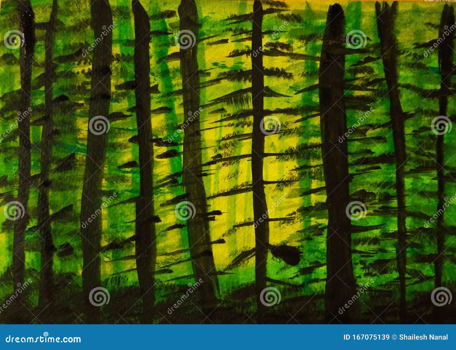 Dense forest stock illustration. Illustration of jungle - 167075139