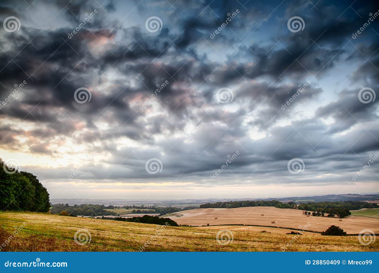 Beautiful Skies Over Farmland Stock Image - Image of england, raining ...