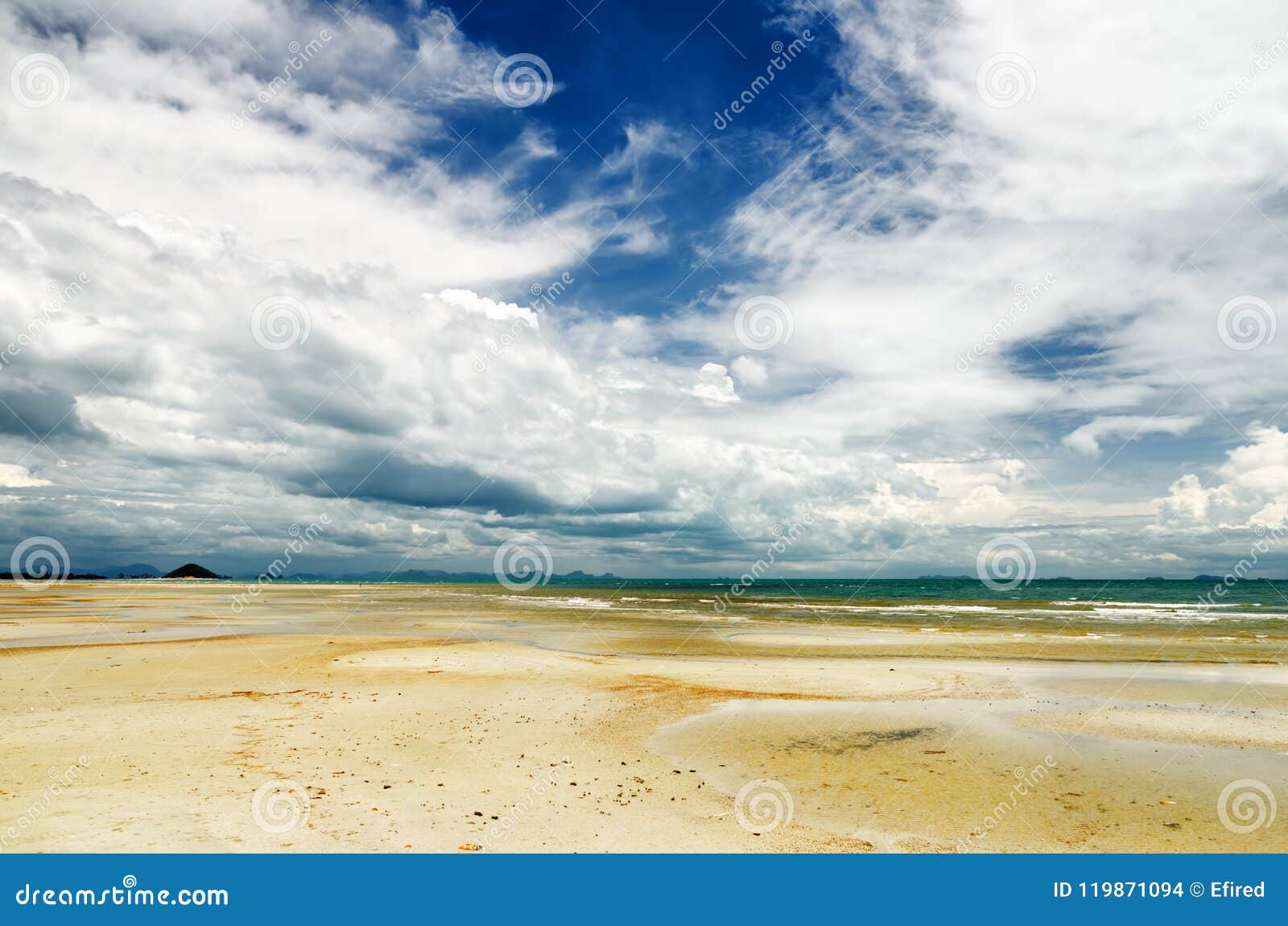 Beautiful Sky and Beach at Low Tide Stock Photo - Image of scenics ...