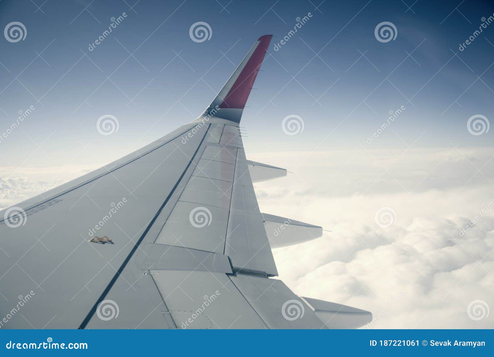 Beautiful Sky Cloud View Look through Glass Window Plane Stock Image ...