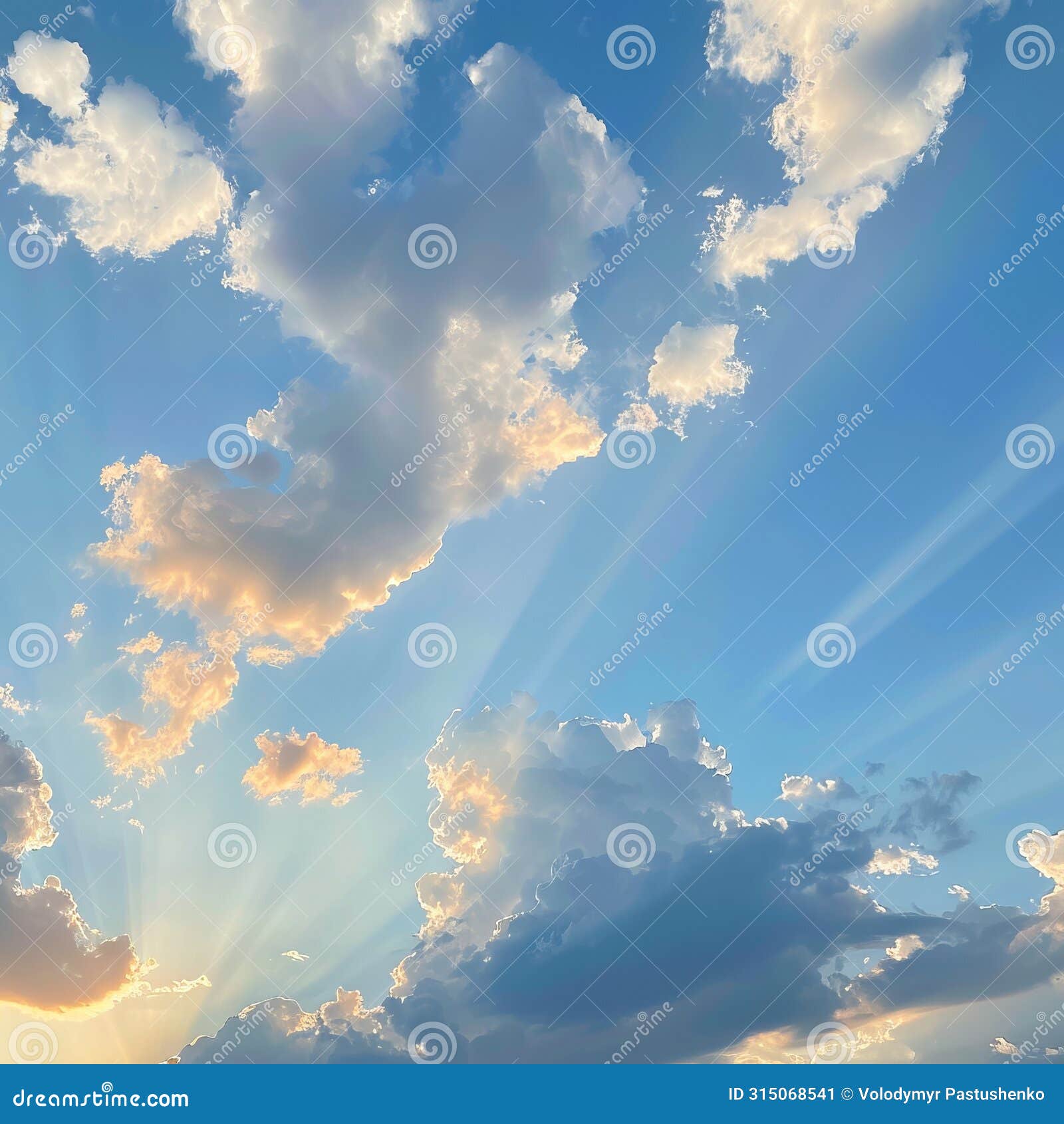 A Beautiful Sky with Clouds and Sun Rays Stock Image - Image of ...