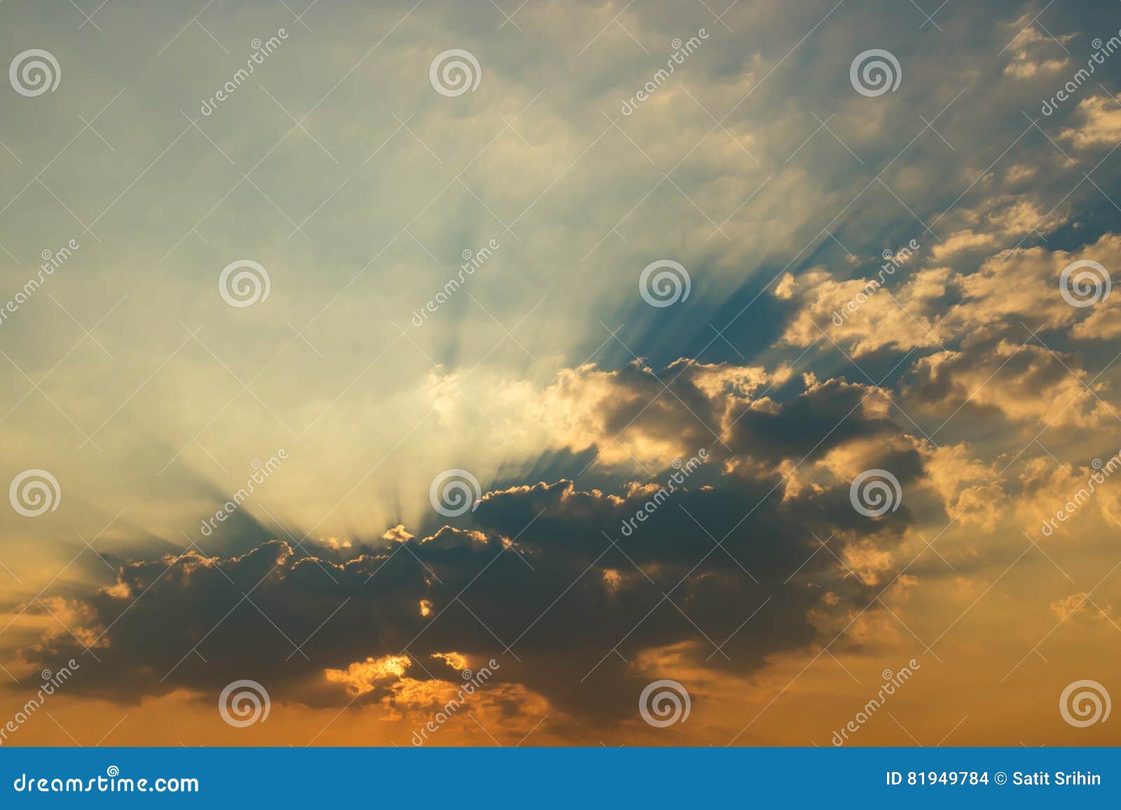 Beautiful Sky with Clouds and Sun Rays Stock Photo - Image of heavenly ...