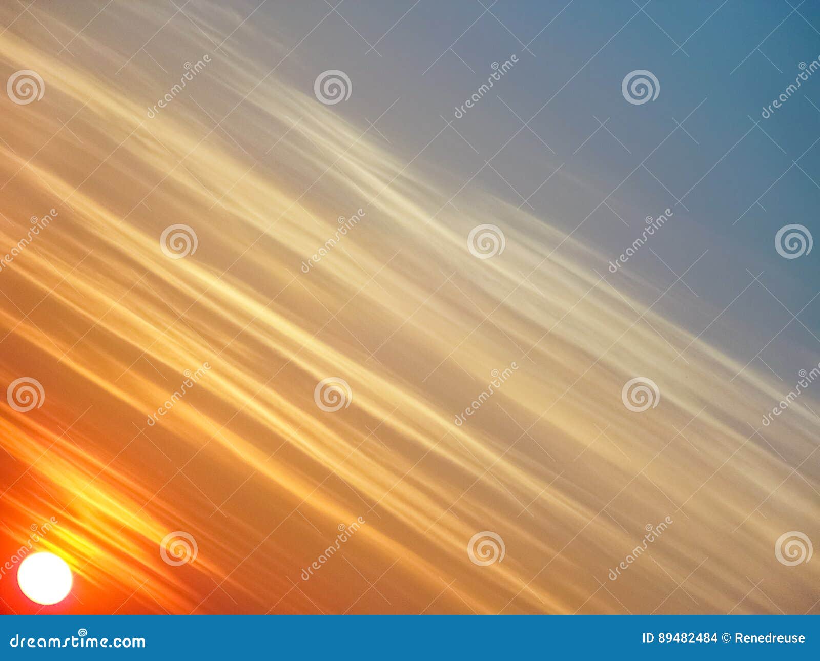 Beautiful Sky with Linear Clouds at Sunset Time Stock Photo - Image of ...