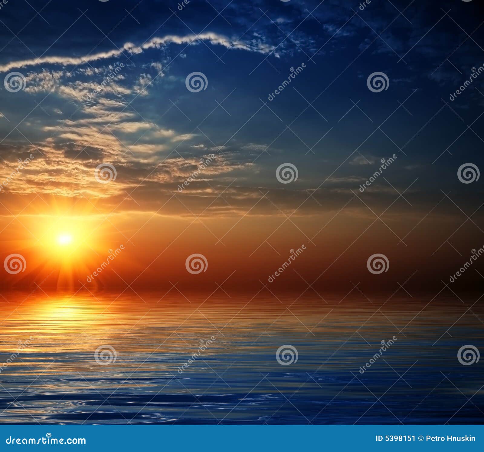 Beautiful Sky with Solar Beams in Reflection. Stock Image - Image of ...
