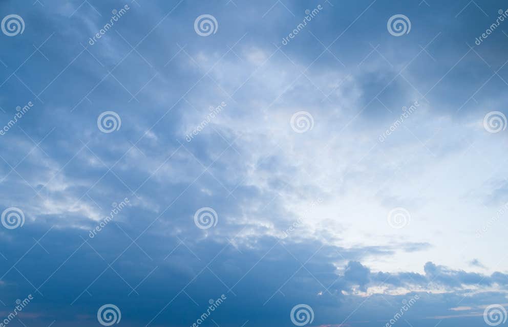 Beautiful Sky with Stretched Clouds during Twilight. Stock Image ...