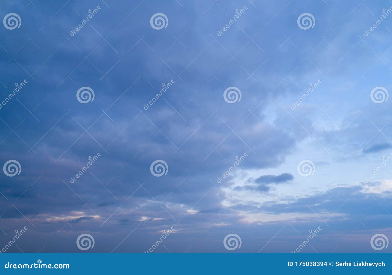 Beautiful Sky with Stretched Clouds during Twilight. Stock Photo - Image of background, pattern ...