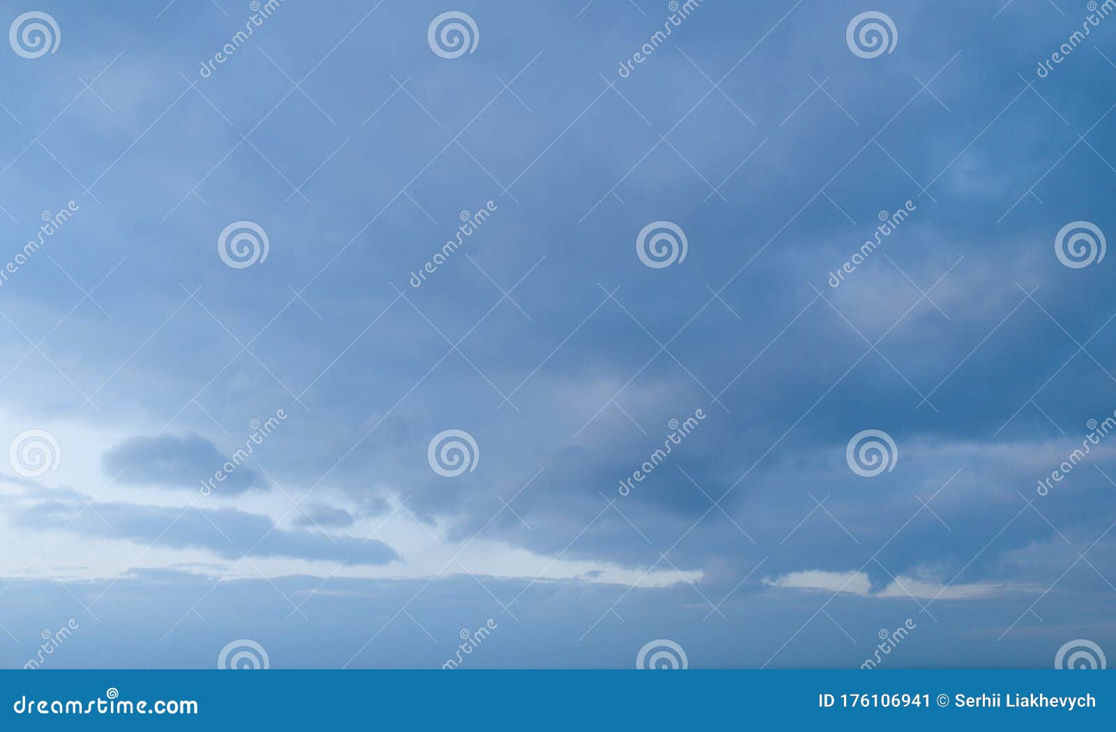 Beautiful Sky with Stretched Clouds during Twilight. Stock Image ...