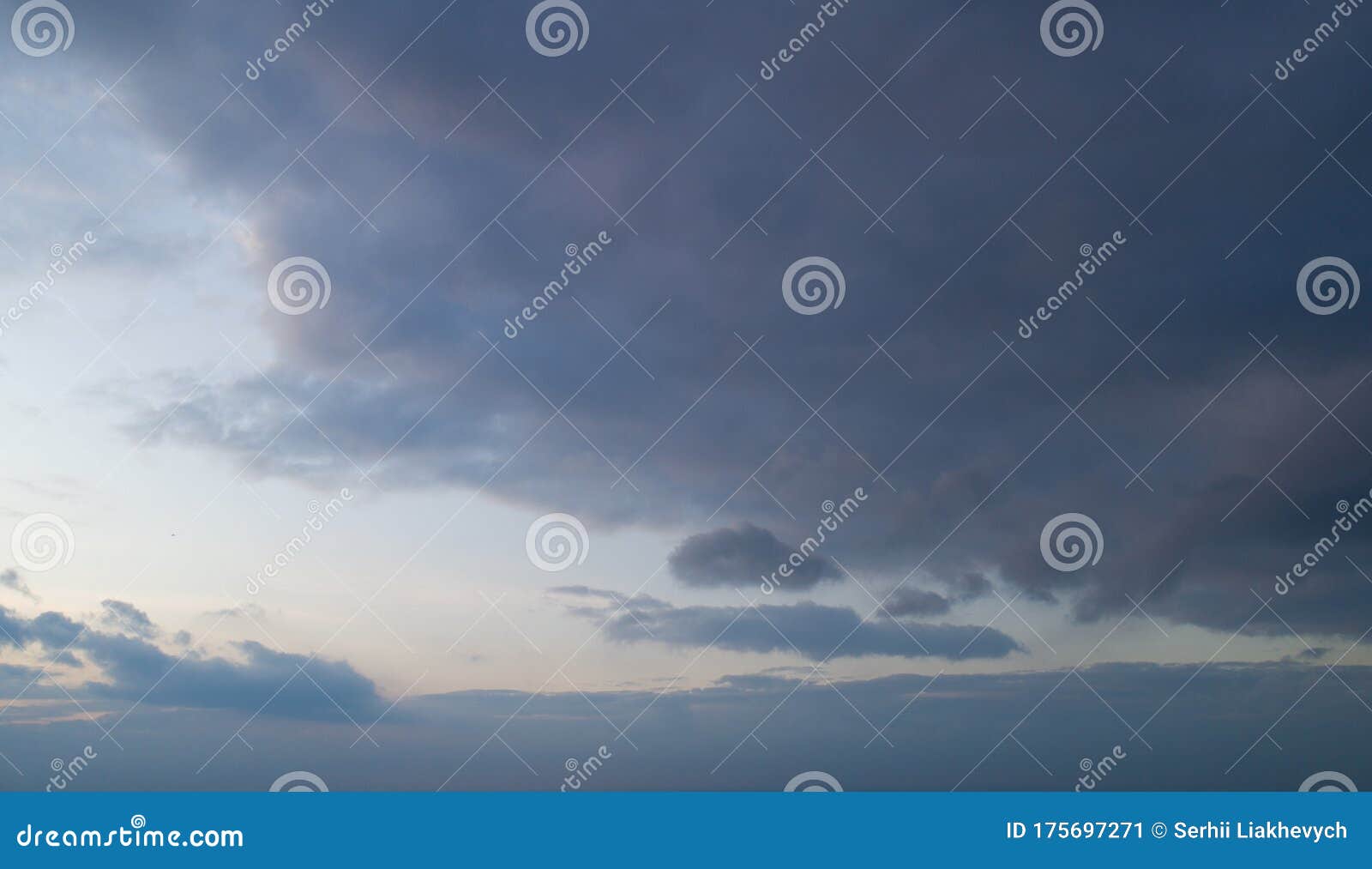 Beautiful Sky with Stretched Clouds during Twilight. Stock Image ...