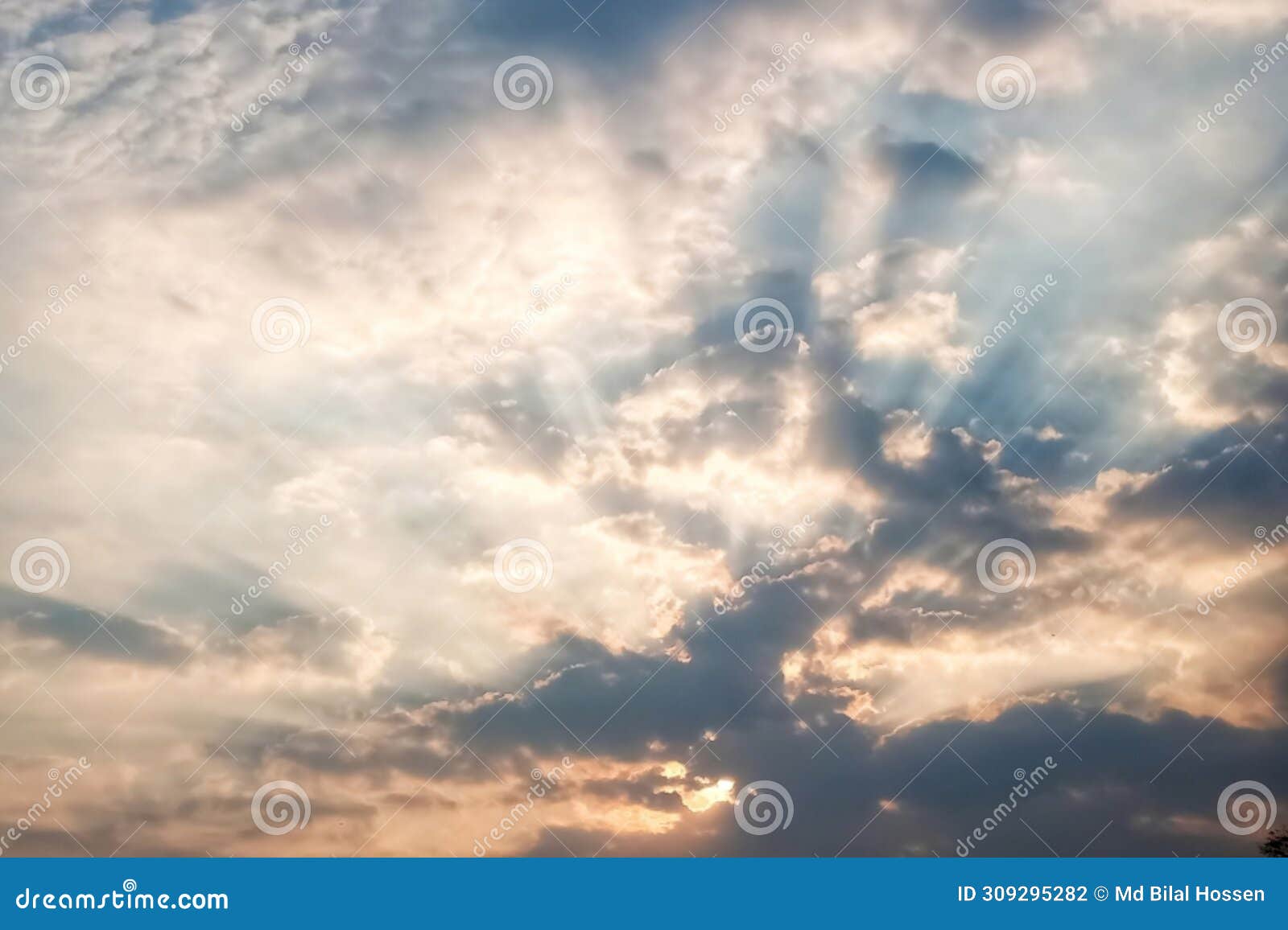 Beautiful Sky with Sun Rays Stock Photo - Image of pink, dramatic ...