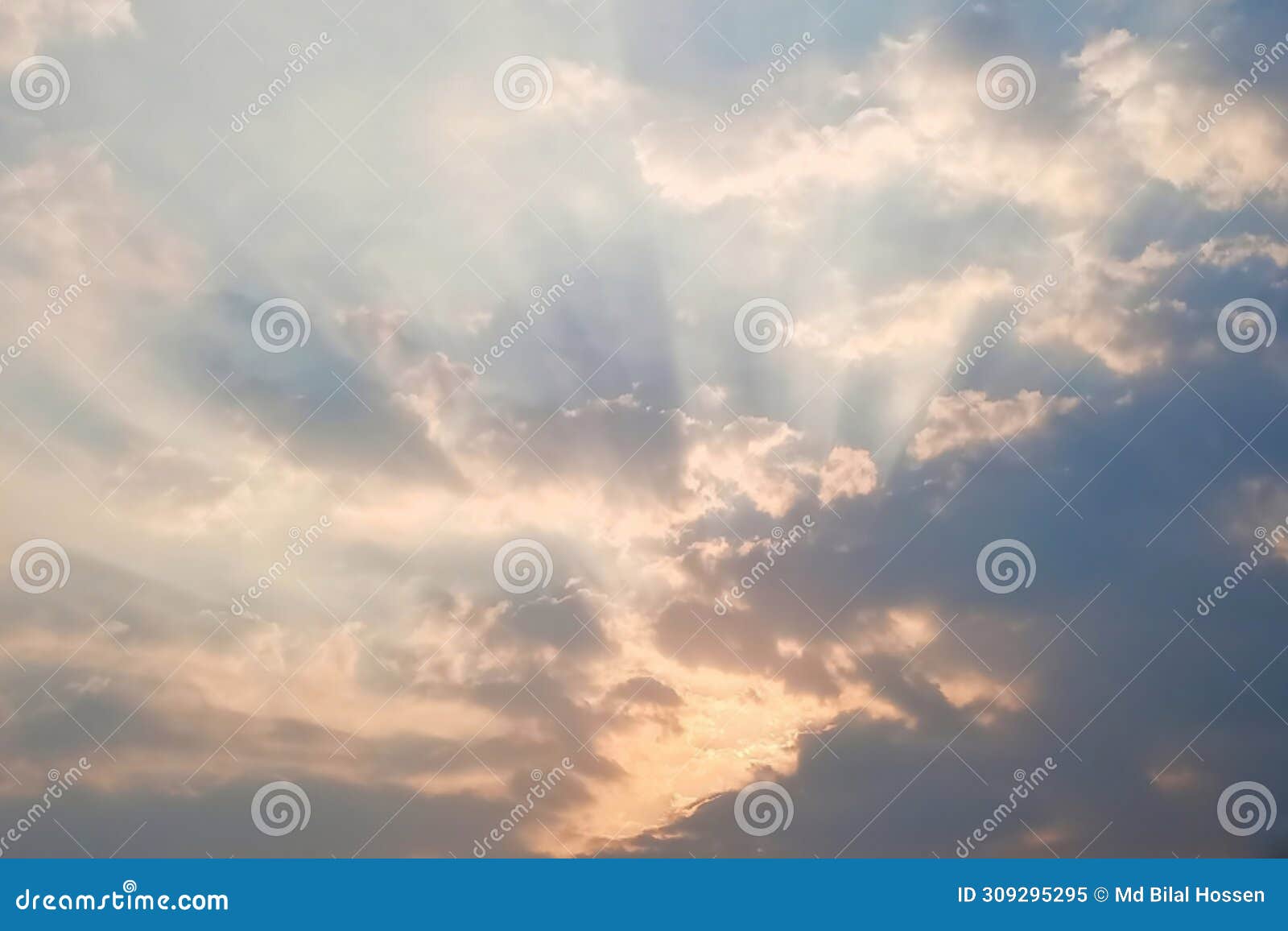 Beautiful Sky with Sun Rays Stock Image - Image of blue, scene: 309295295