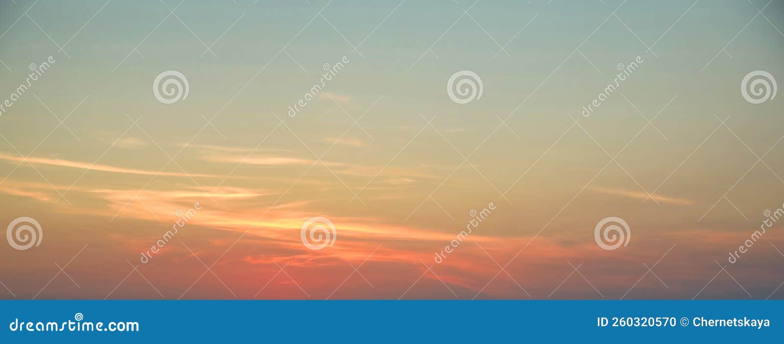 Beautiful Sky with Sun at Sunset. Banner Design Stock Photo - Image of ...