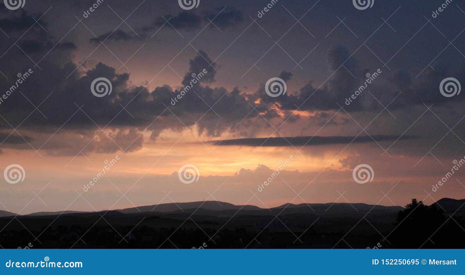 Beautiful sky at sundown stock image. Image of hiking - 152250695