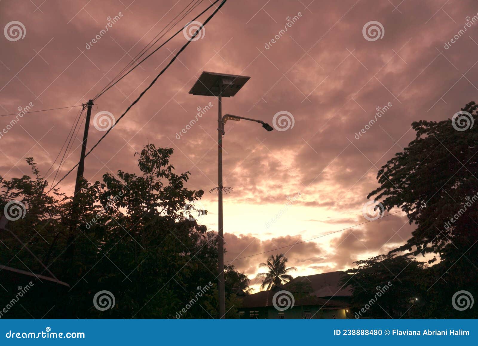Beautiful Sky when Sunset in Front of My House at Home Town. Stock ...