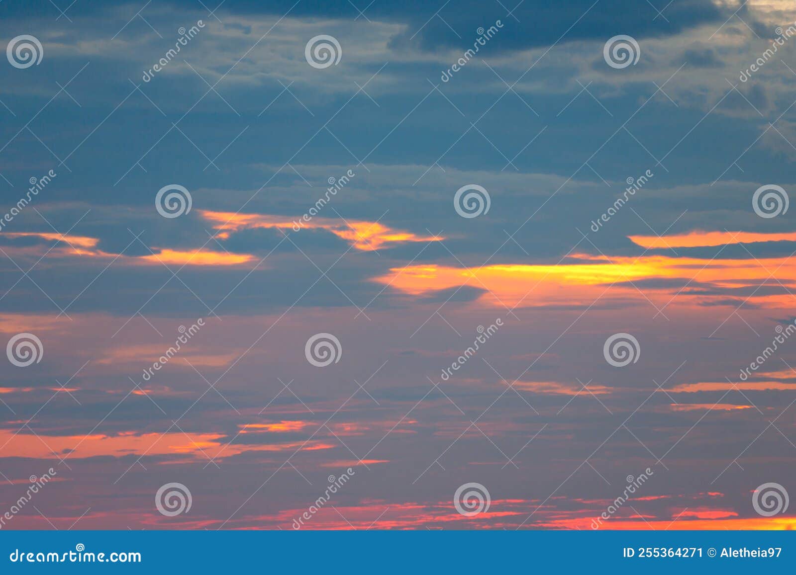 Beautiful Sky during Sunset, Red Orange Blue, Sky with Clouds Stock ...