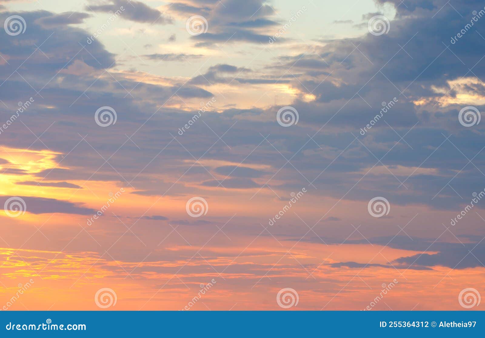 Beautiful Sky during Sunset, Red Orange Blue, Sky with Clouds Stock ...