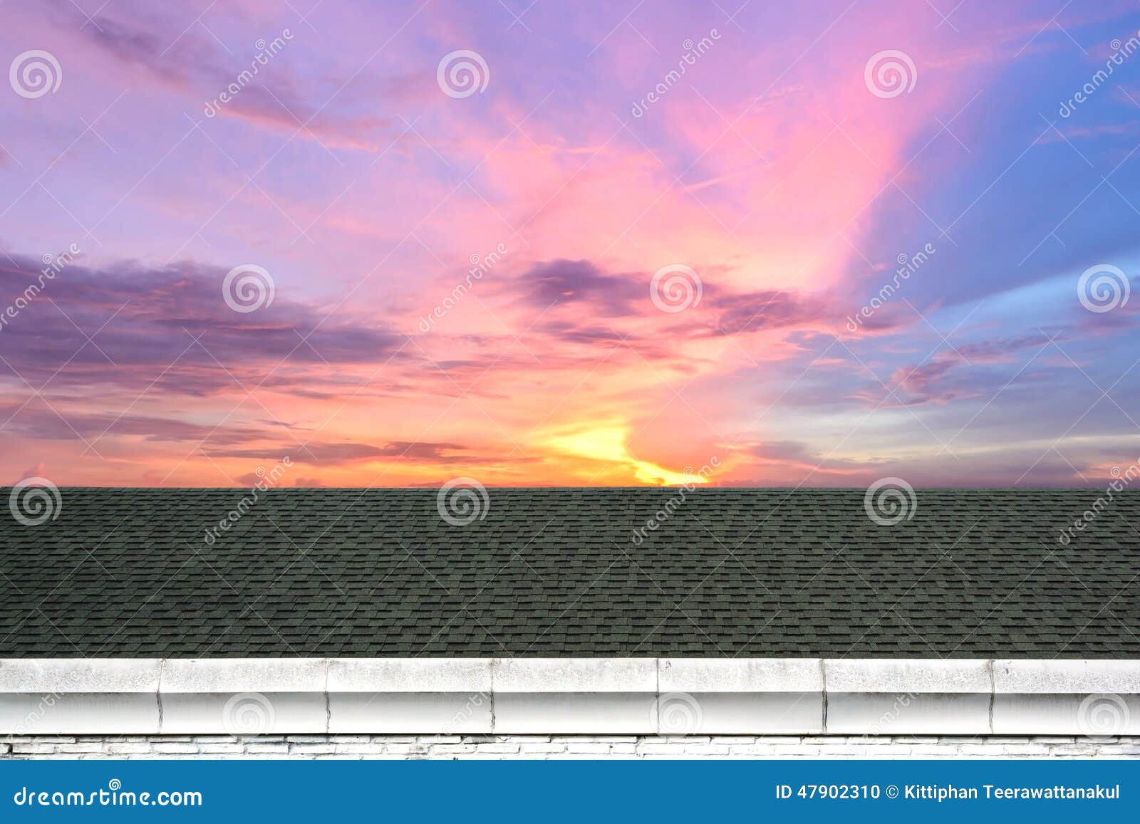 A beautiful sky at sunset stock photo. Image of roof - 47902310