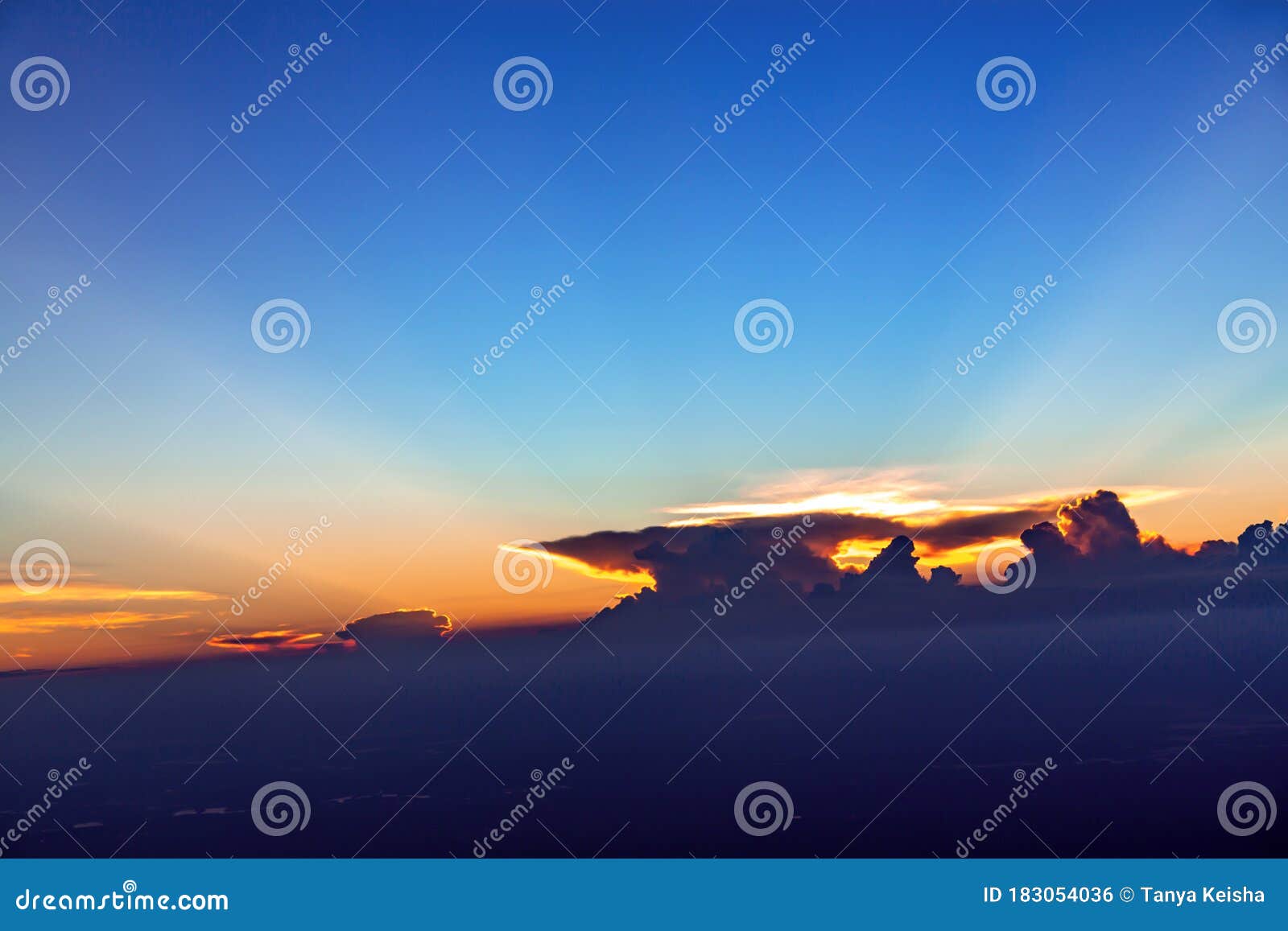 A Beautiful Sky with Sunset and Sun Rays Stock Photo - Image of evening ...