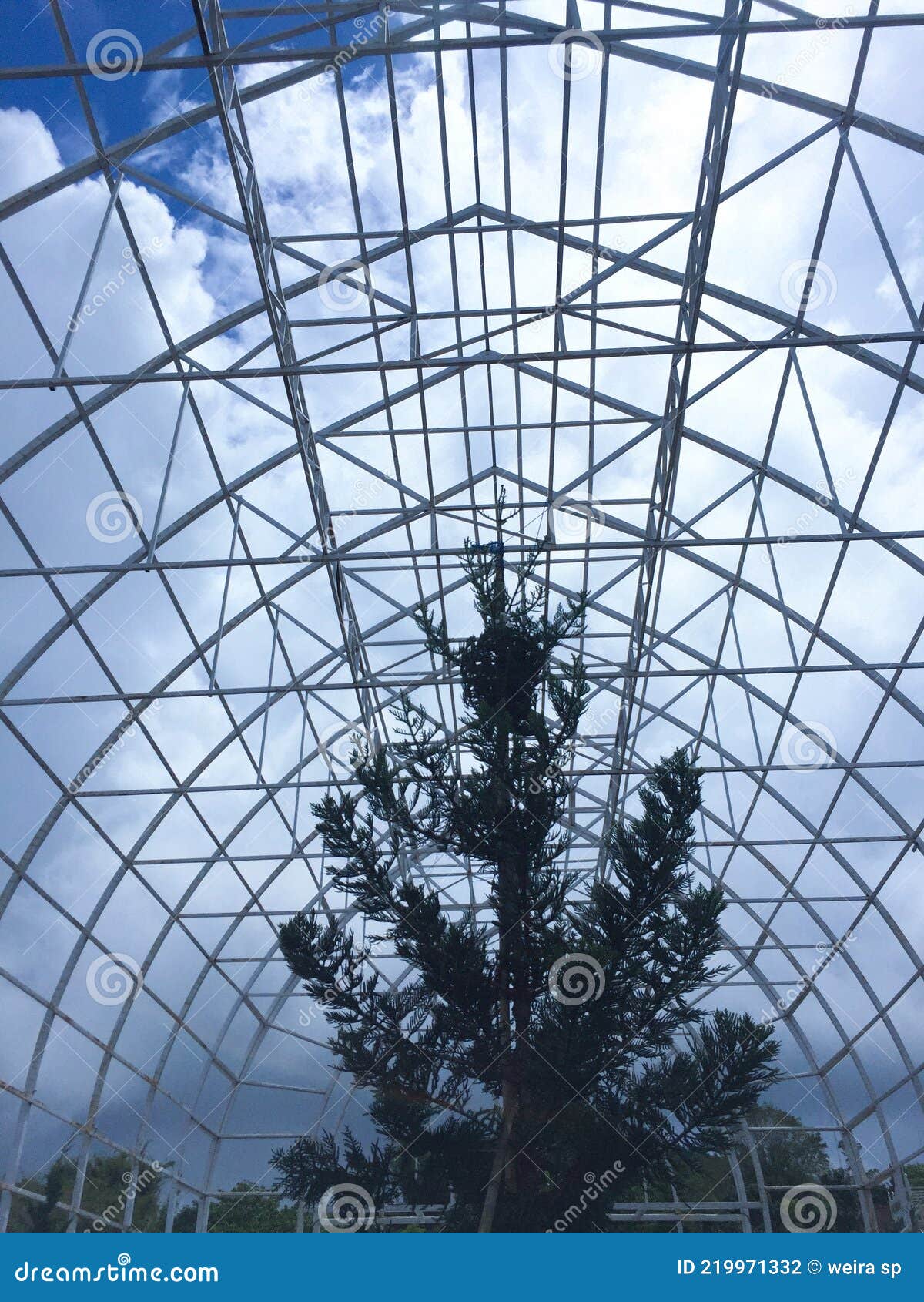 Beautiful Sky View from Under the Unique Glass Roof Stock Photo - Image ...