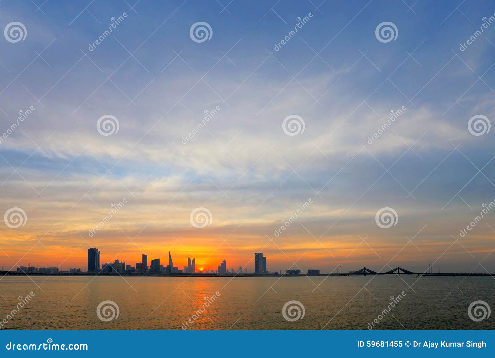 Beautiful Skyline of Bahrain during Dusk, HDR Stock Image - Image of ...