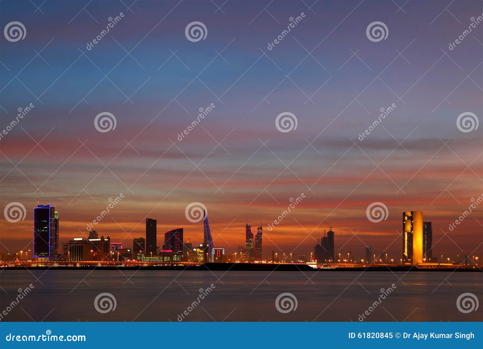 Beautiful Skyline of Bahrain, HDR Stock Image - Image of mirror, high ...