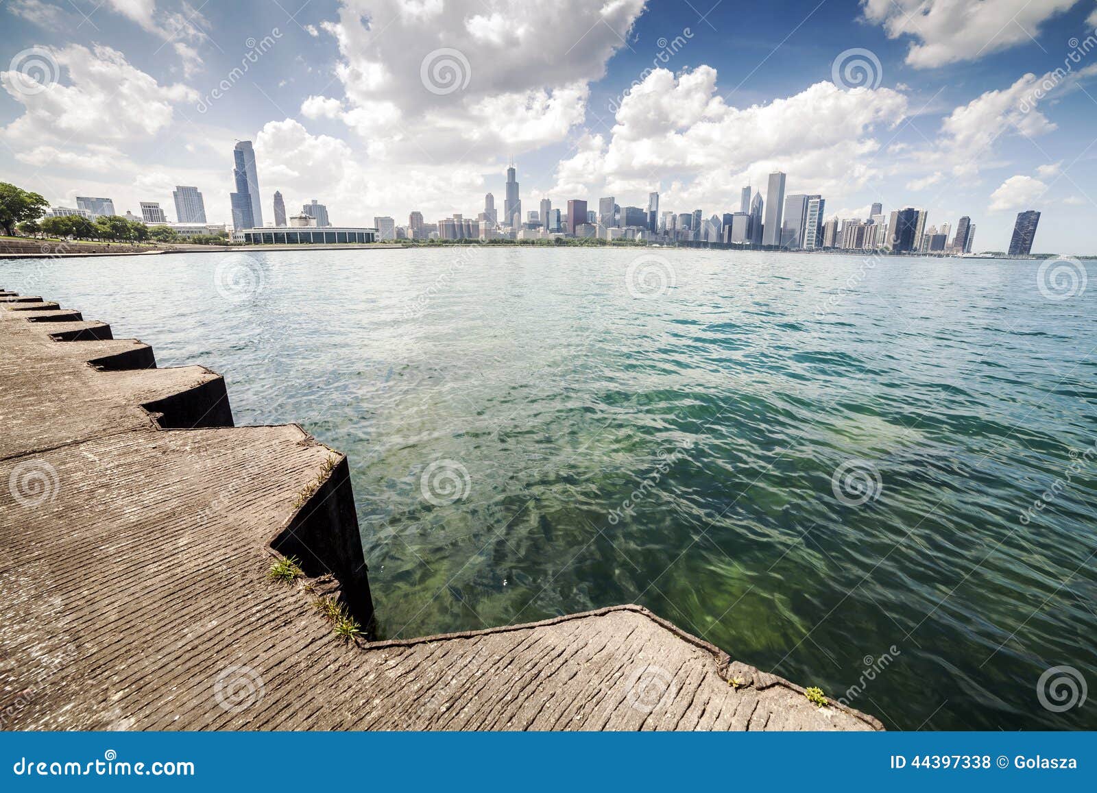Beautiful Skyline of Chicago, Illinois. Stock Photo - Image of high ...