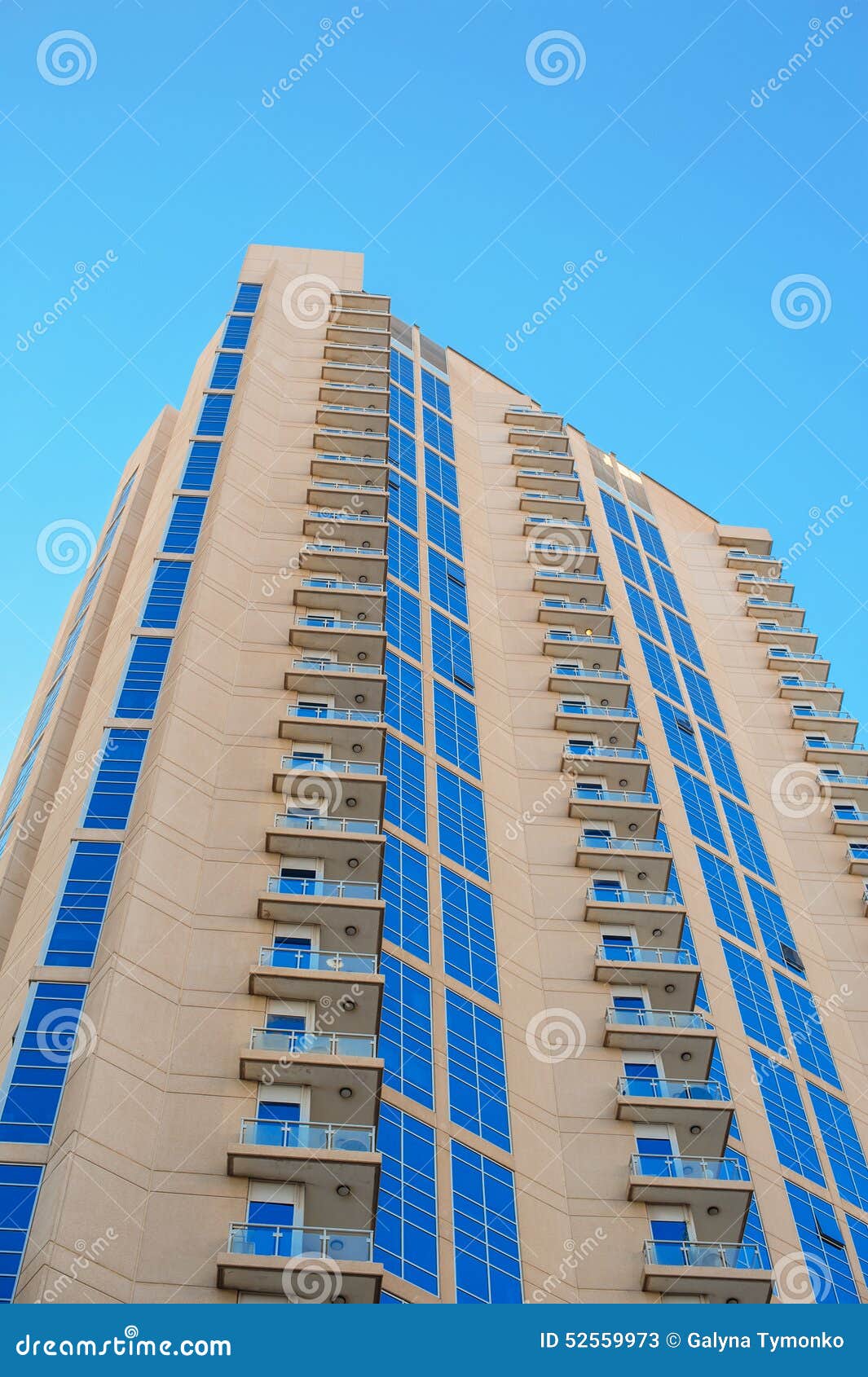 Beautiful Skyscraper on a Background of Blue Sky Stock Image - Image of ...