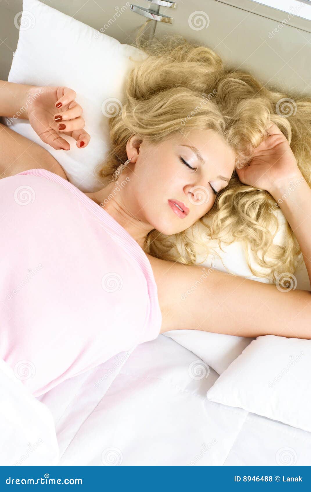 Beautiful sleeping woman stock photo. Image of dream, health - 8946488