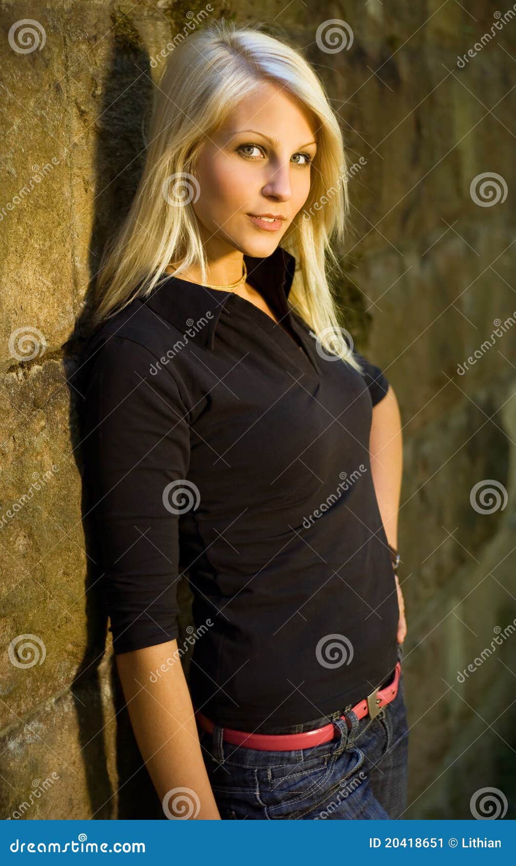 Beautiful Slender Young Blond. Stock Image - Image of portrait, female ...