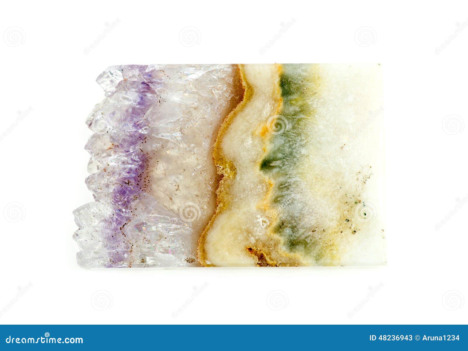 Beautiful Slice of Quartz Geode Gemstone with Layers of Moss and Stock ...