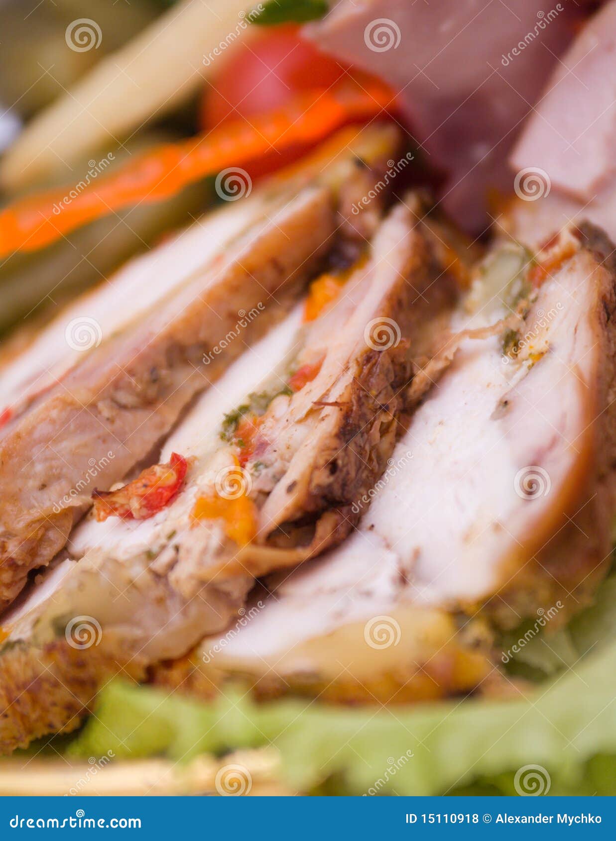 Beautiful Sliced Food Arrangement Stock Photo - Image of products, pork ...