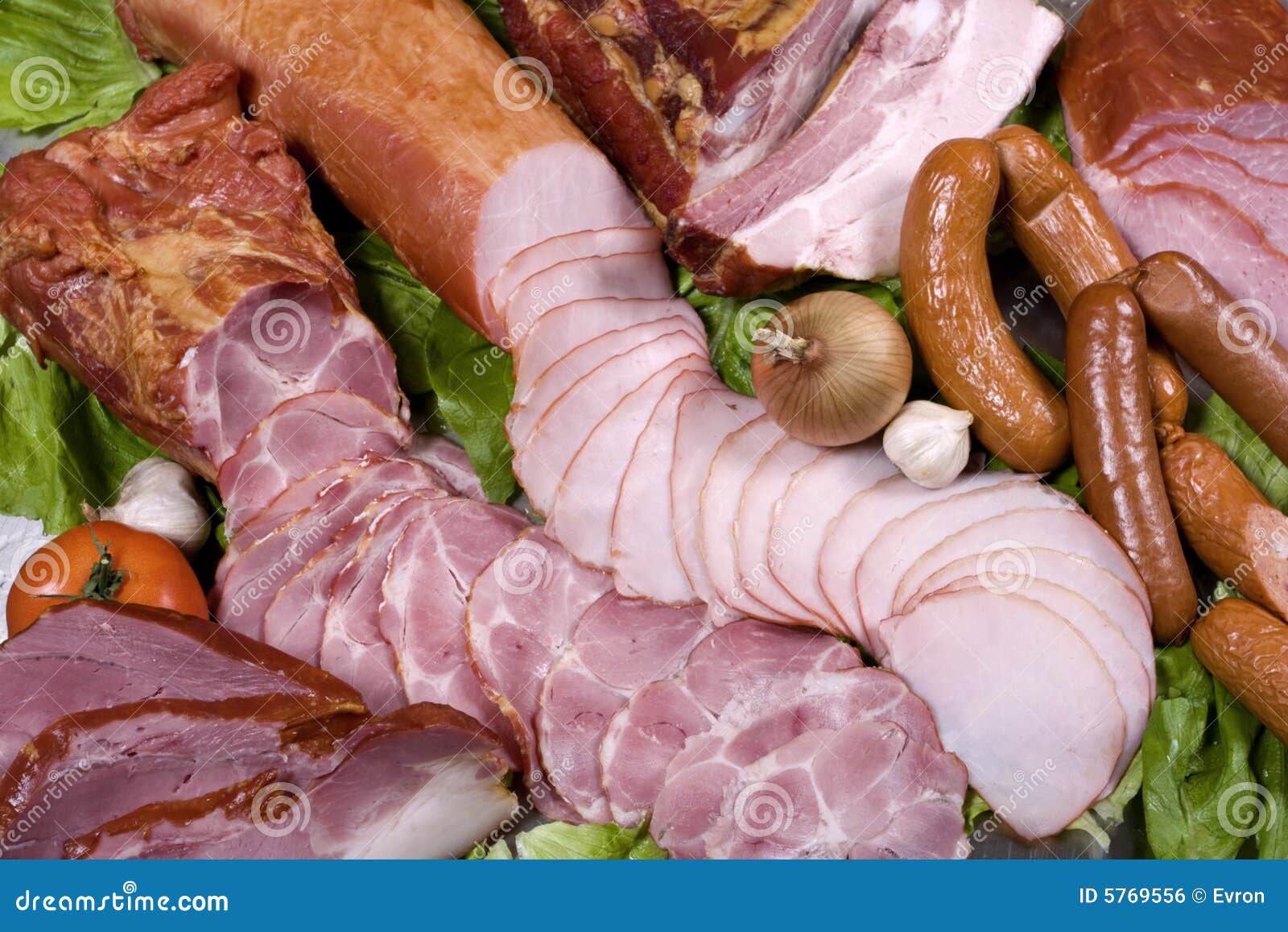 Beautiful Sliced Food Arrangement Stock Photo - Image of fork, deli ...