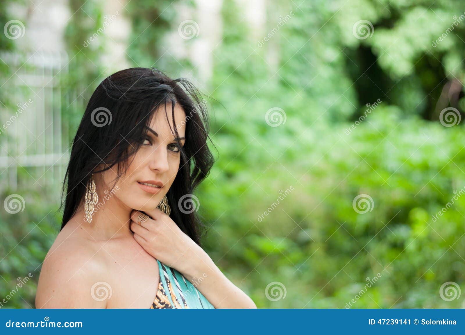 Beautiful Slim Brunette Girl On A Walk Stock Image Image Of
