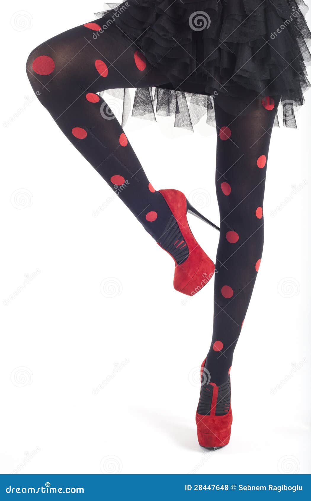 Beautiful Slim Legs in Dotted Socks Stock Photo - Image of girl, cute ...