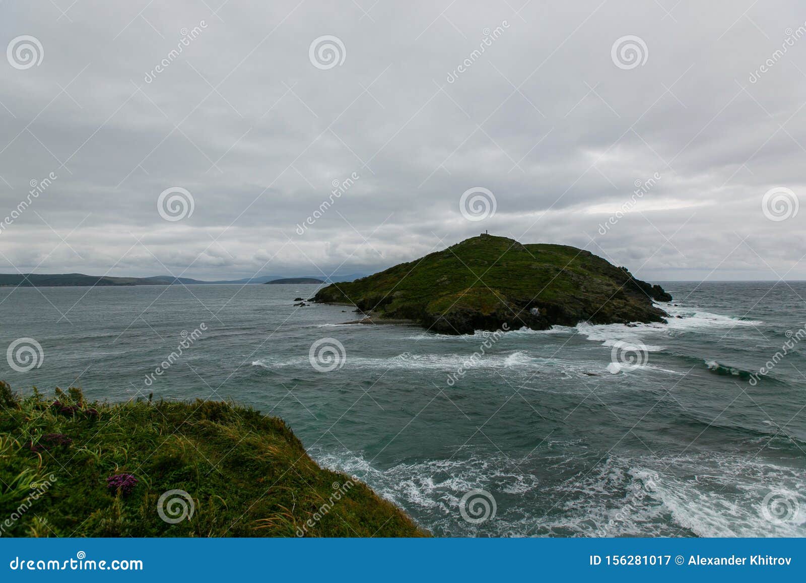 Beautiful Sloping Coast of the Island during a Severe Storm Stock Image ...