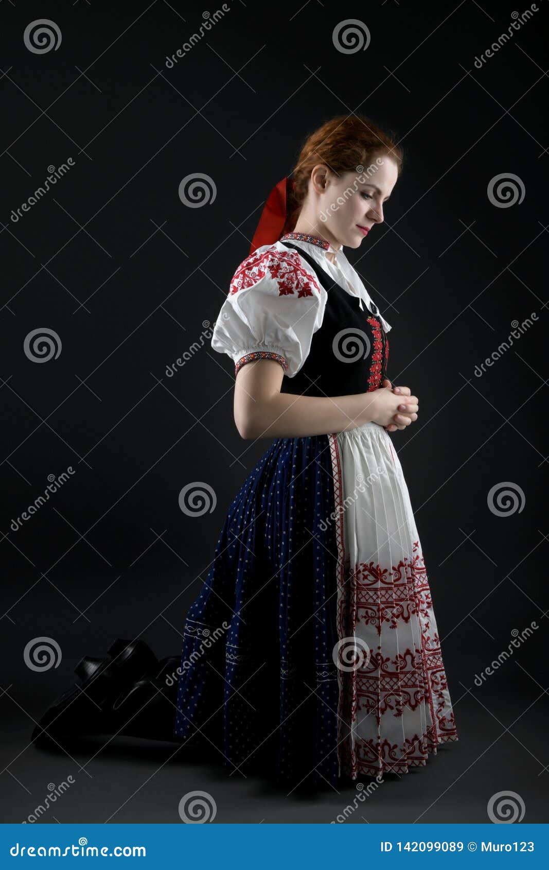 Beautiful slovak woman stock image. Image of girl, ethnology - 142099089