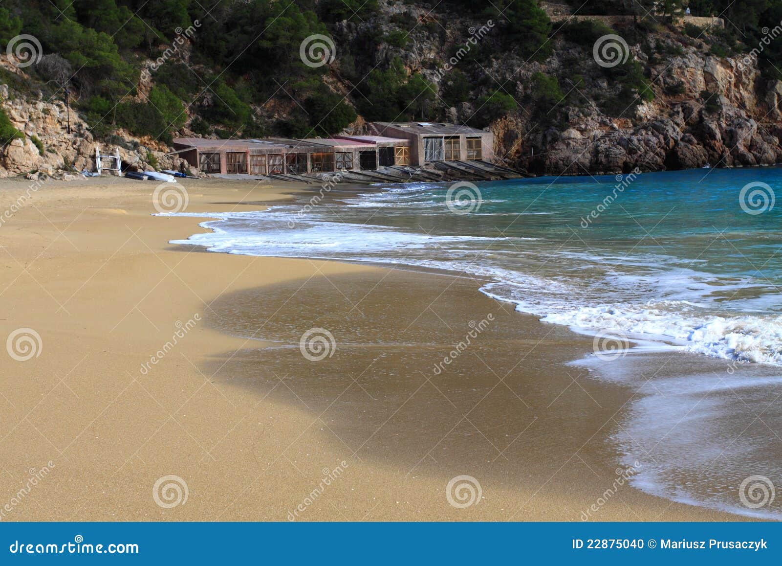 Beautiful Small Bay in Ibiza. Stock Photo - Image of architecture ...