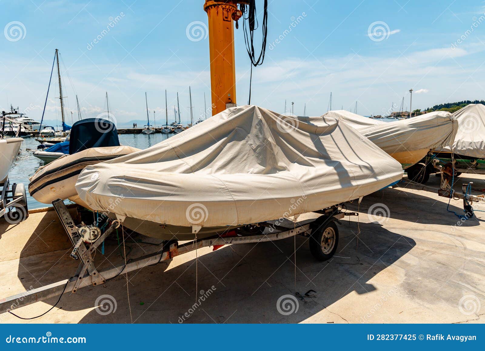 Beautiful Small Boat in the Port Stock Image - Image of vacation, white ...