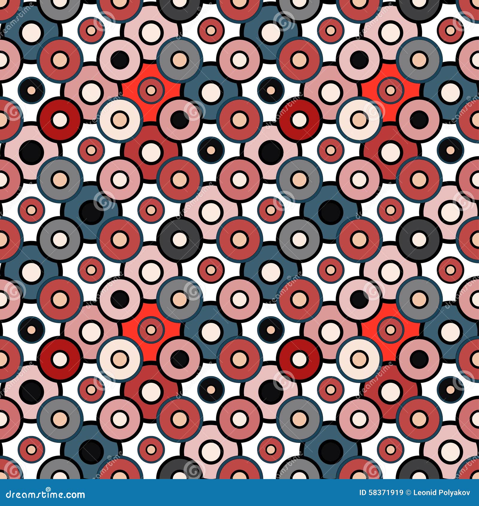 Beautiful Small Circles in Retro Style Seamless Pattern Stock Vector ...