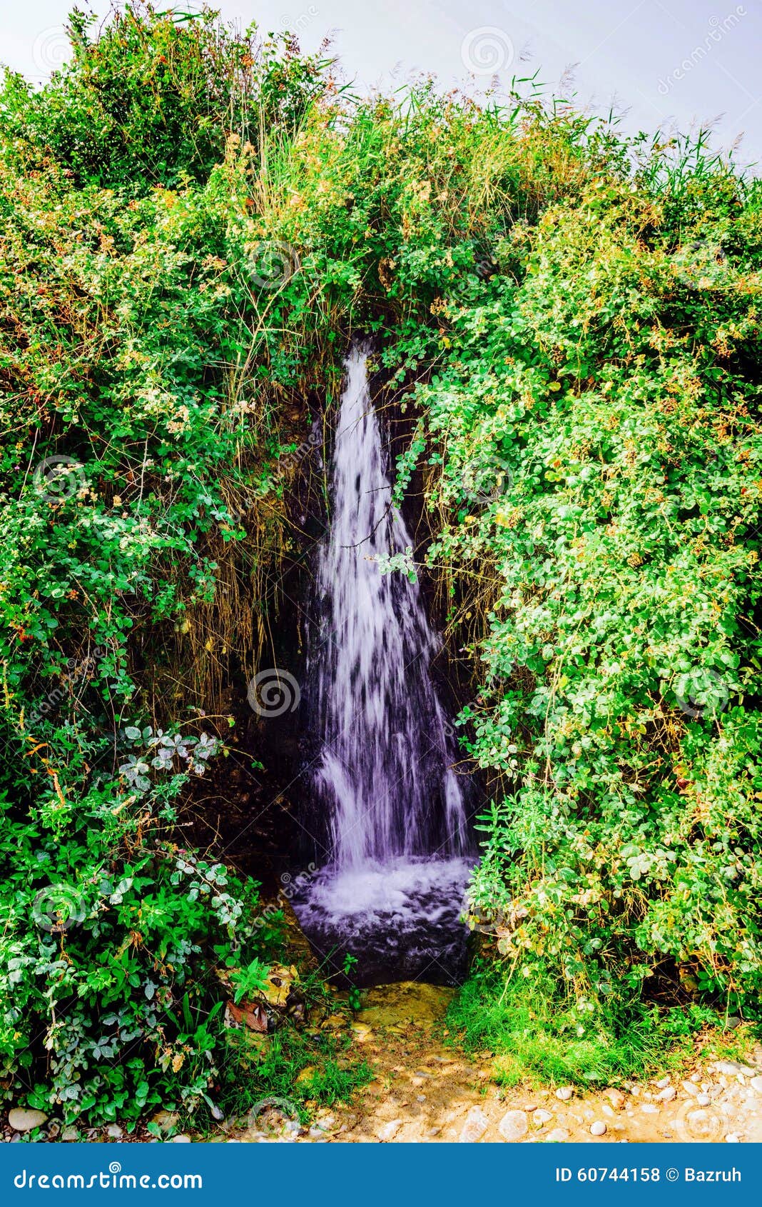 Beautiful small waterfall stock photo. Image of river - 60744158