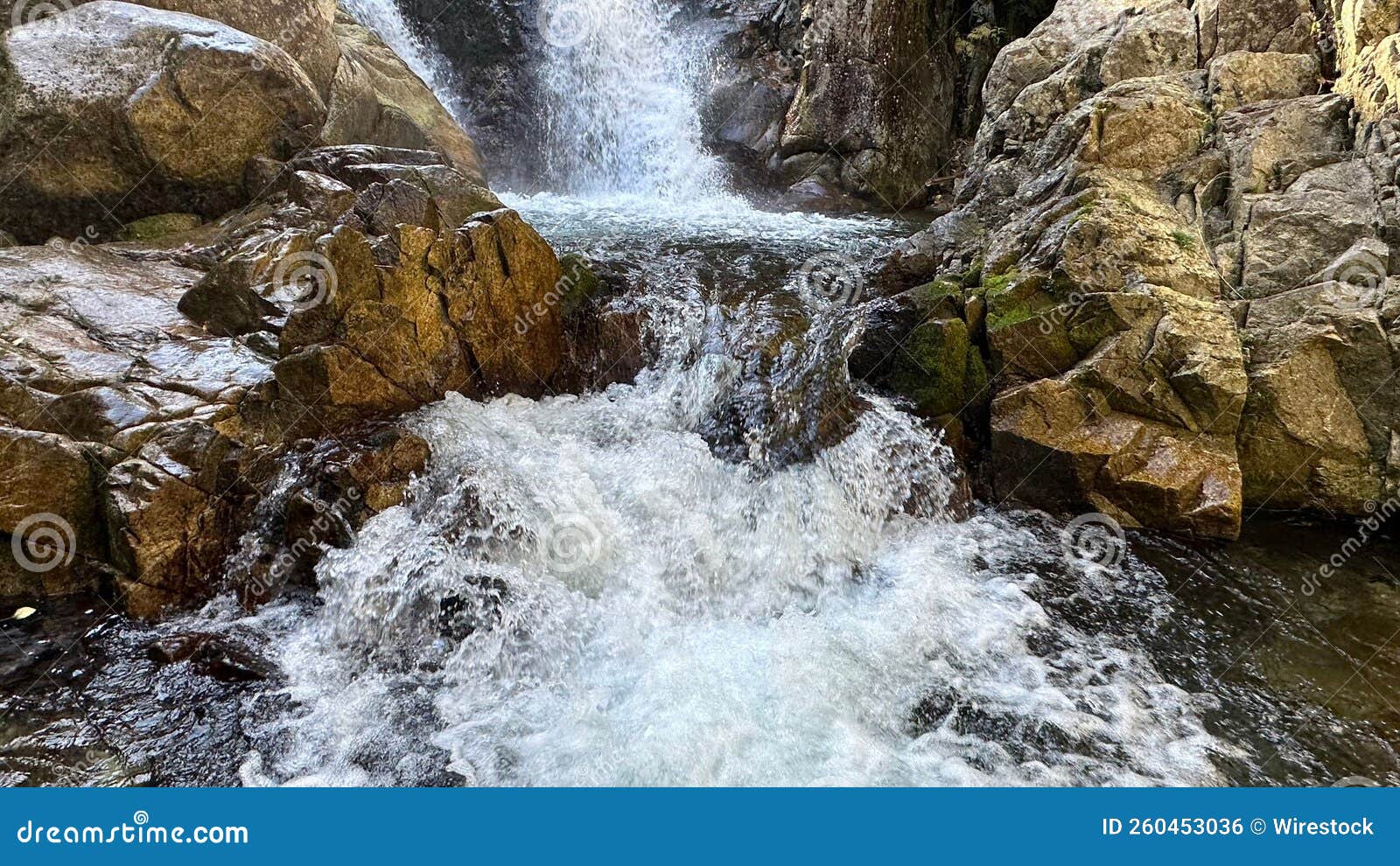 Beautiful Small Waterfall between Rocks. Stock Photo - Image of cliff ...