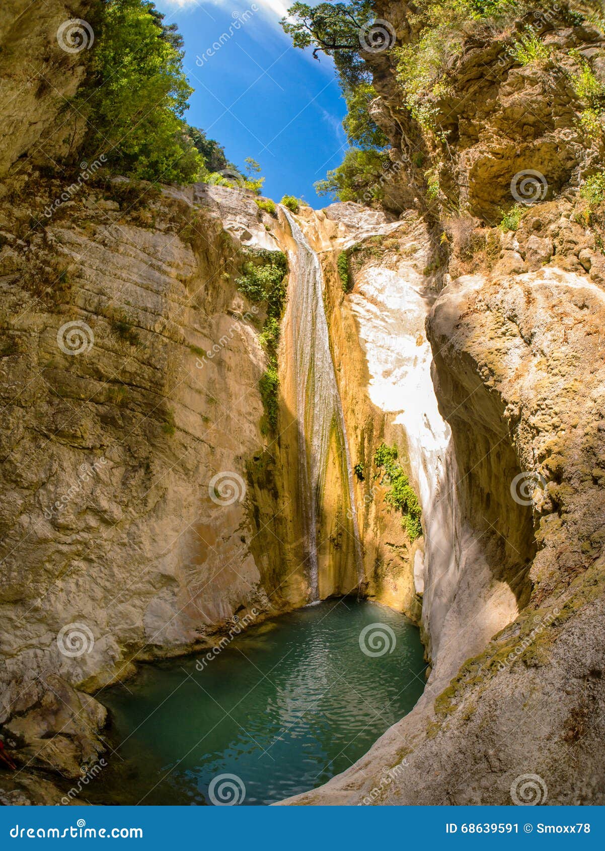 Beautiful small waterfall stock image. Image of waterfall - 68639591