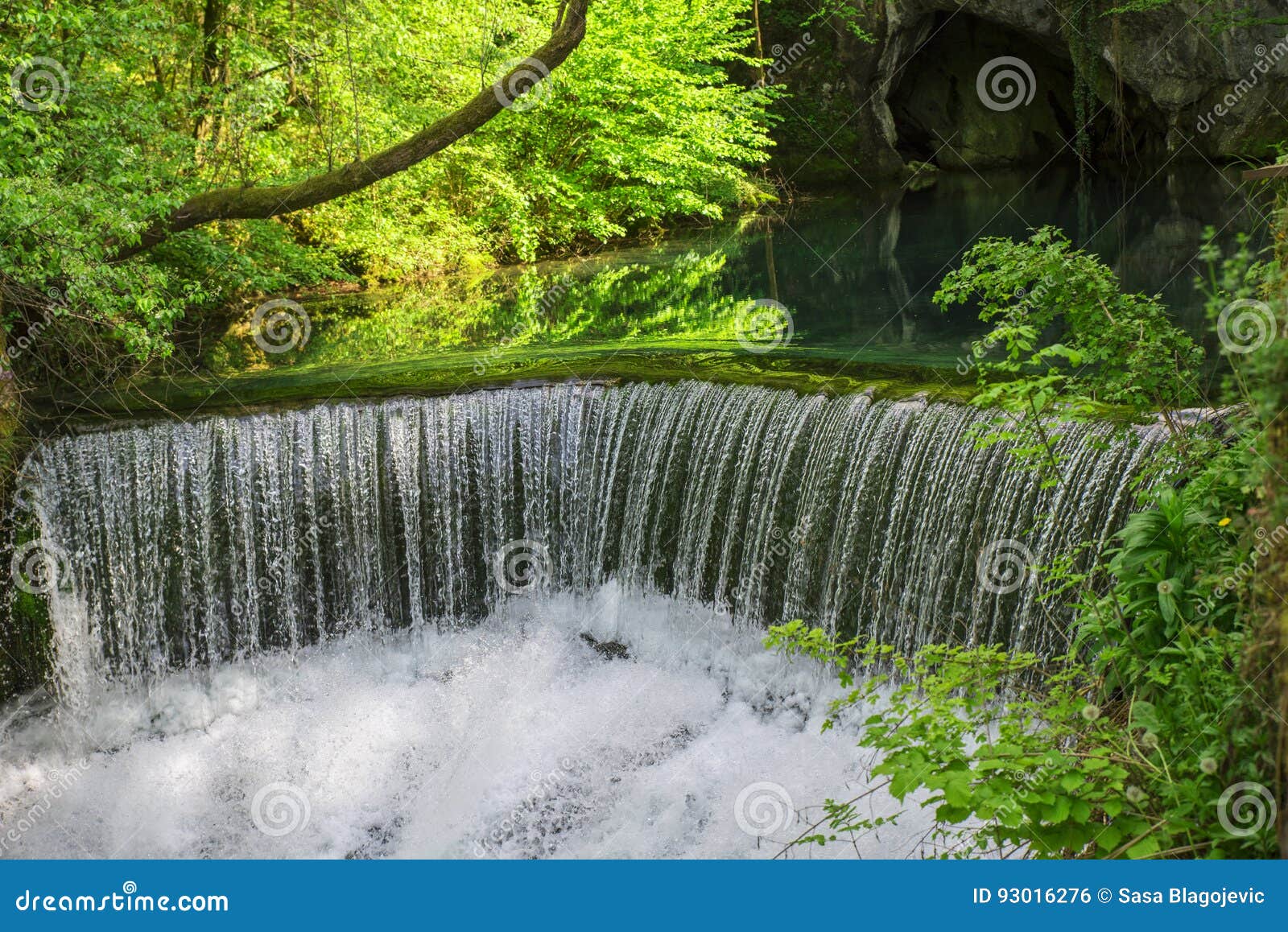 Beautiful small waterfall stock photo. Image of green - 93016276