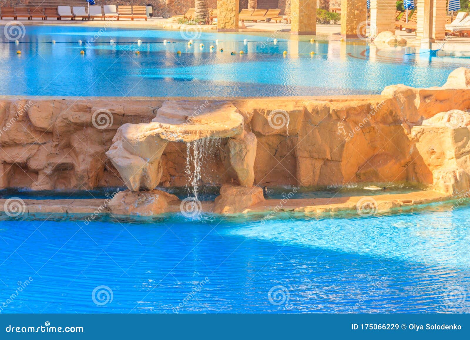 Beautiful Small Waterfall in Swimming Pool Stock Image - Image of ...
